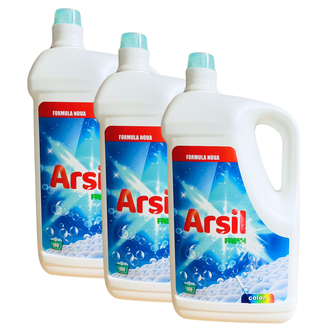 3x Detergent Lichid Arsil Formula Noua Miros Fresh- 15 Litri/ 300 Spal ...